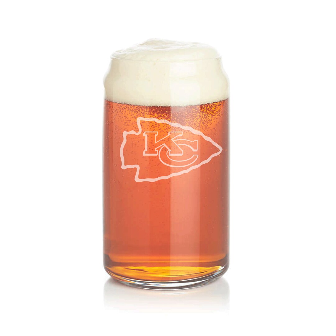 Kansas City Chiefs Beer Can Glass-logo Only-football Fans Gift-custom ...