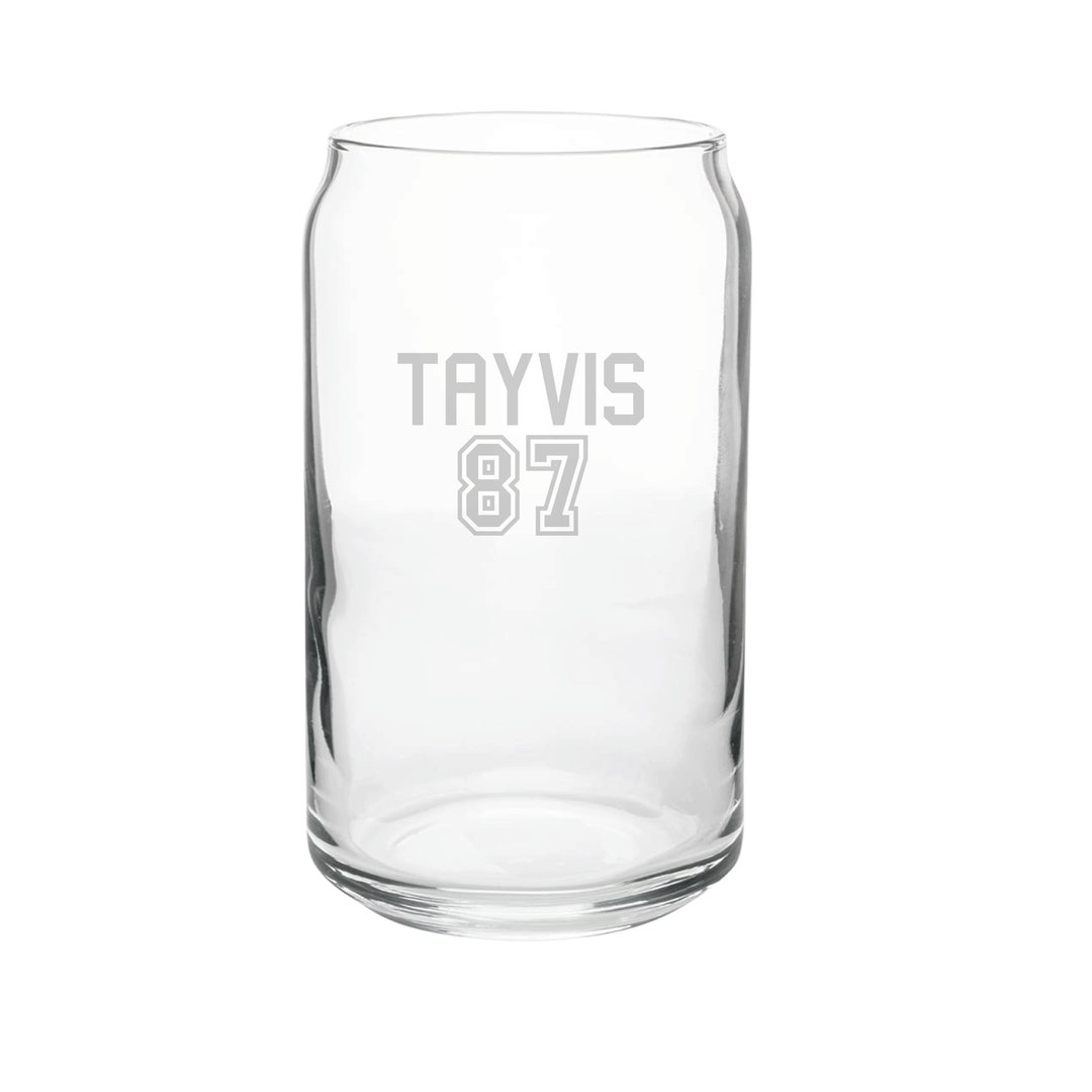 TAYVIS 87 Taylor Swift and Travis Kelce Beer Can Glass Kansas City ...