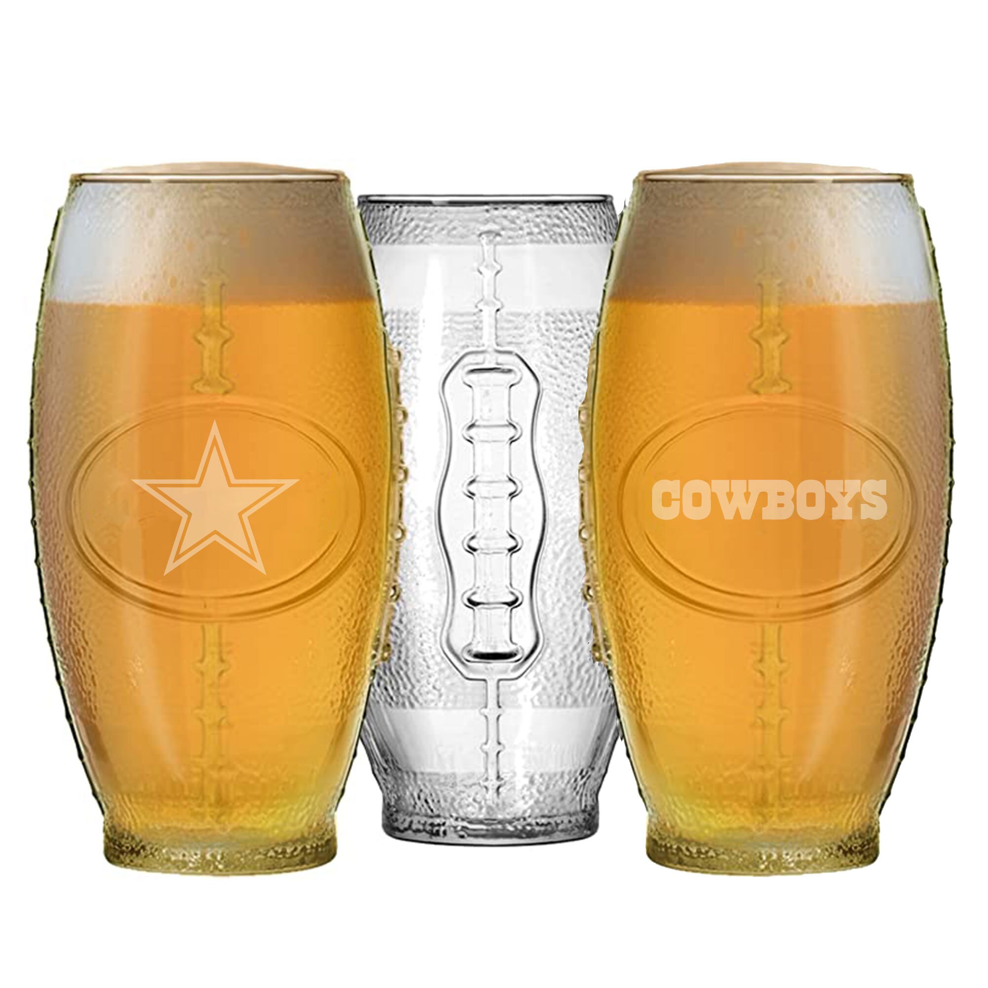 Dallas Cowboys Football Glass-NFL Beer Glass-Cowboys Etched | Etsy