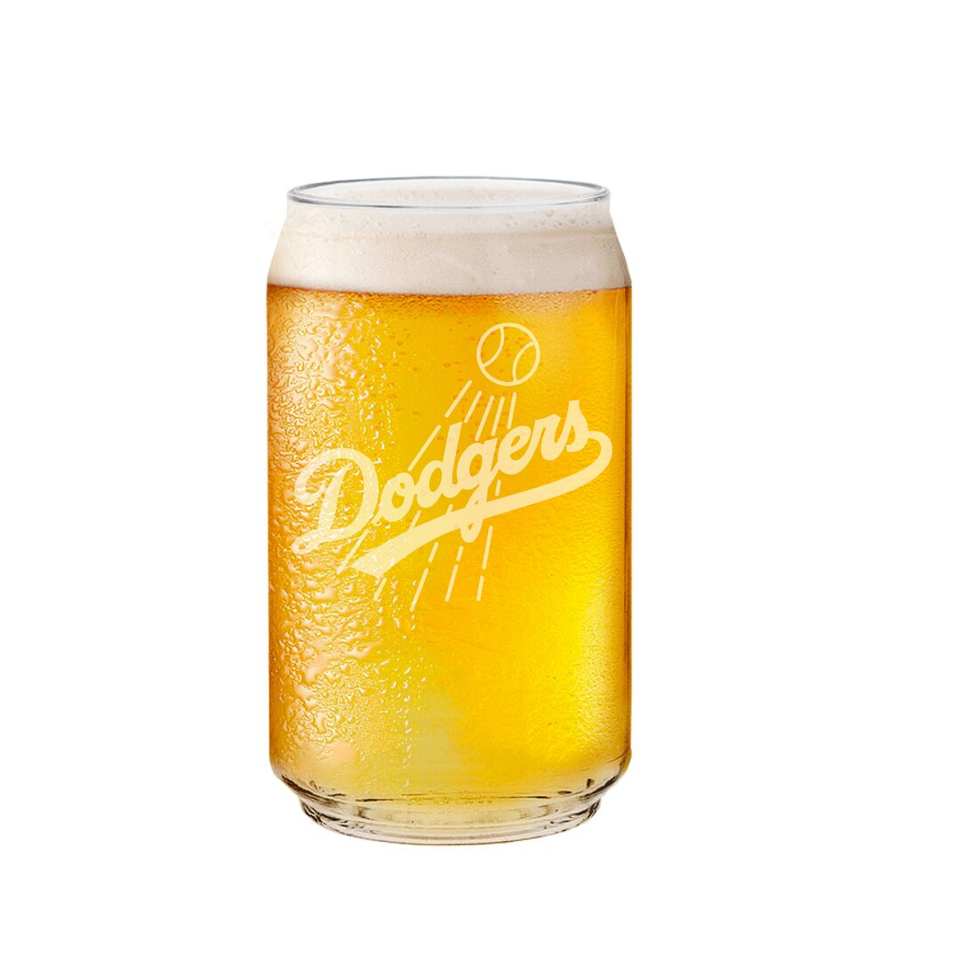LA Dodgers Beer Can Glass-logo Only-gift-birthday-mlb Baseball-coach ...