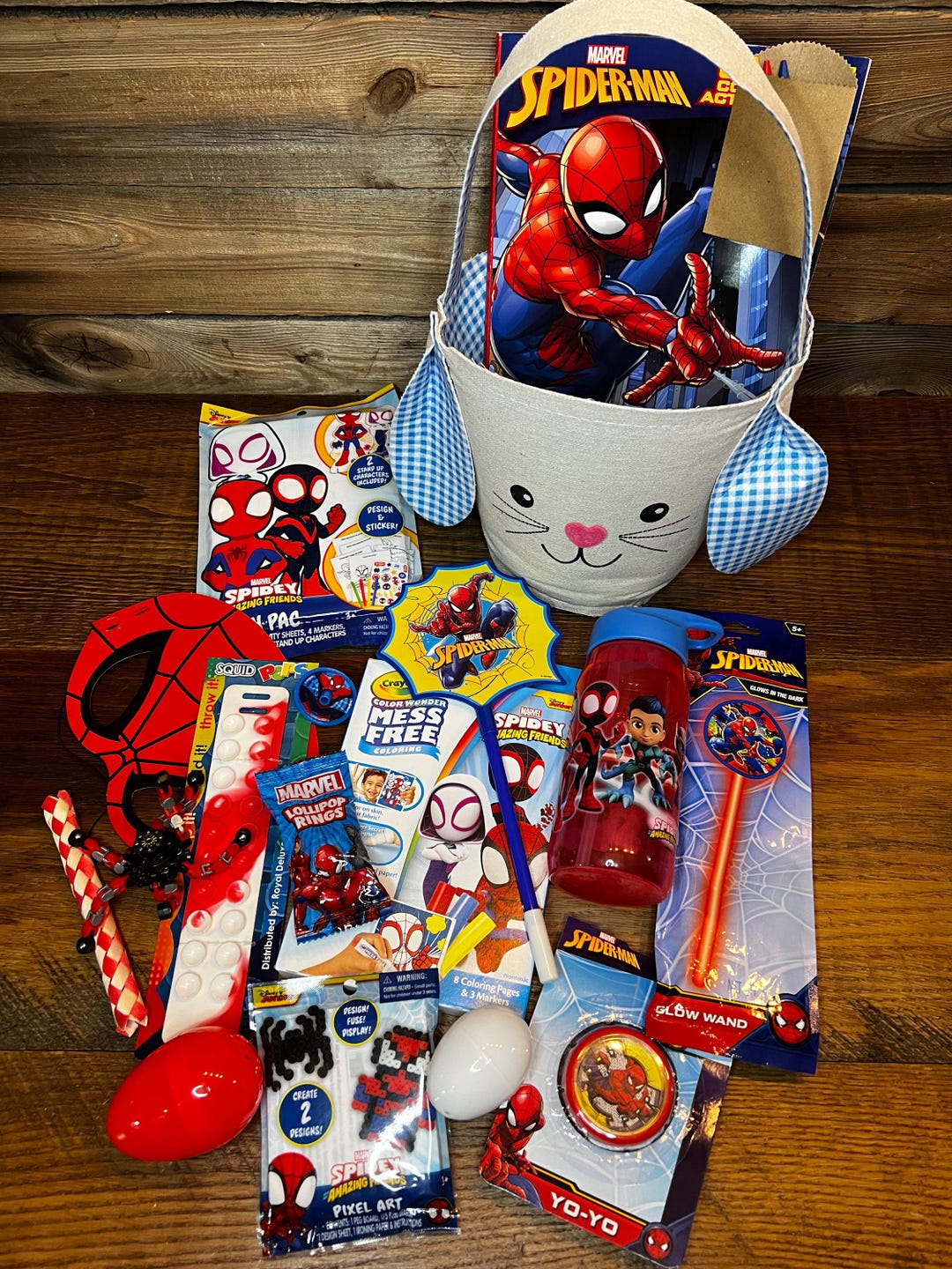 Spider-man Filled and Personalized Boys Bunny Easter Basket * Prefilled ...
