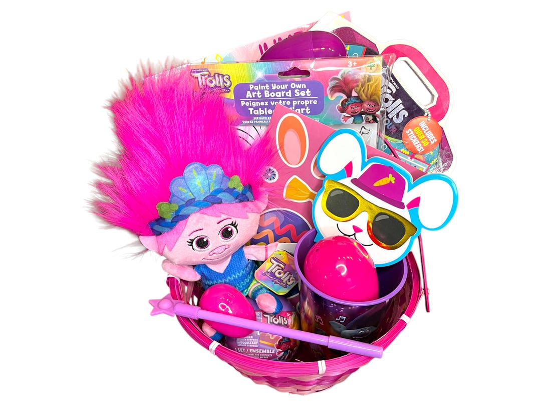 Trolls Filled Girls Easter Basket * Kids Prefilled Easter Gift Basket ...