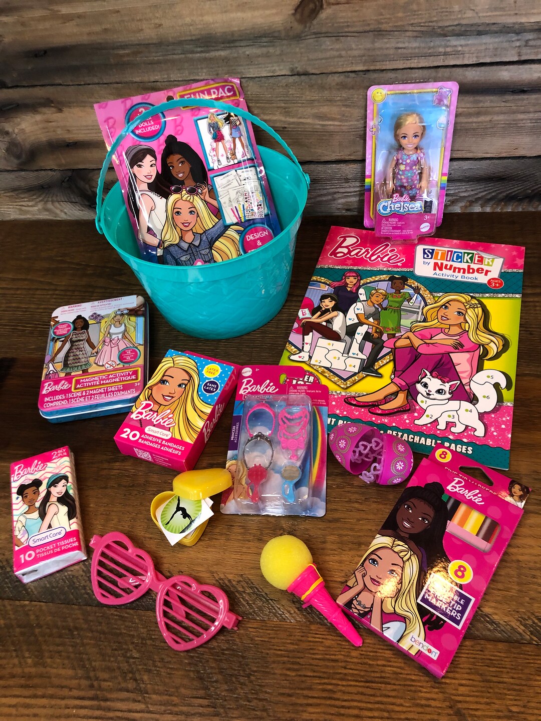 12 Piece Girls Barbie Filled Easter Basket Prefilled Barbie Easter ...
