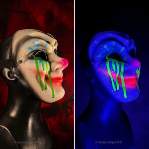 The Weeping Jester Paper Mache Glowing Halloween Horror Mask - Etsy