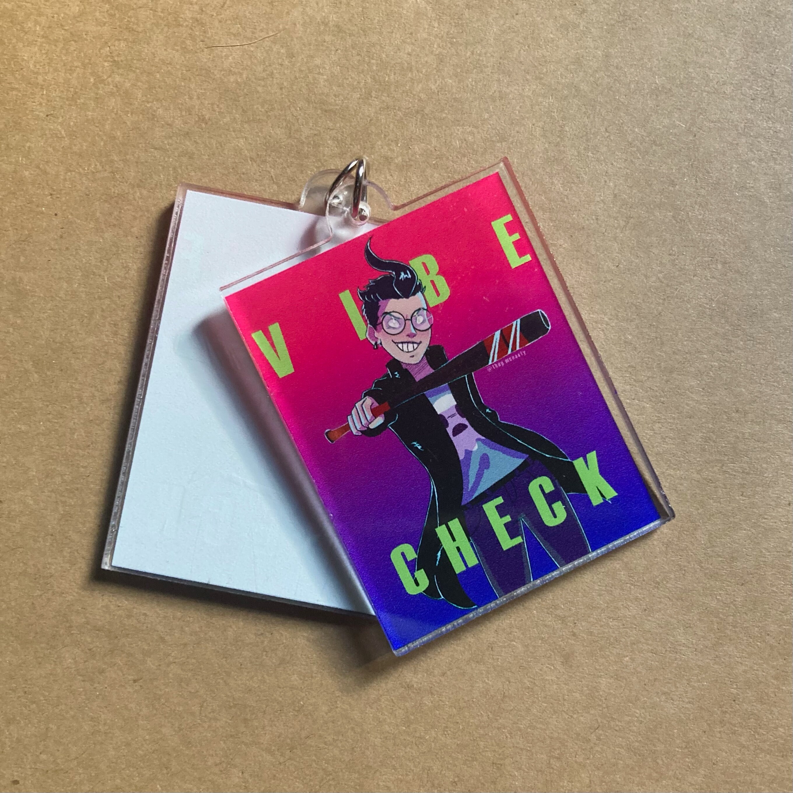VIBE CHECK Dib Membrane 1.58 X 2 Inch Invader Zim Fanart Acrylic Charm ...