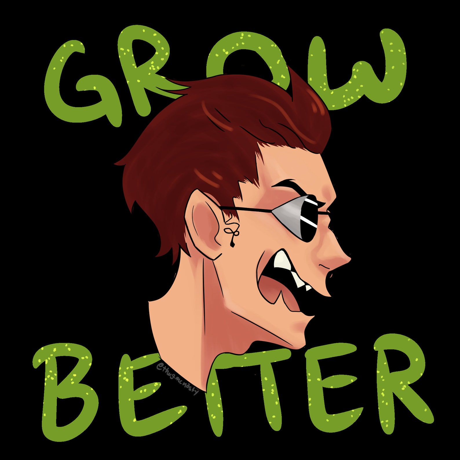Grow Better 4x4 In. Glossy Fanart Print Crowley Good Omens - Etsy
