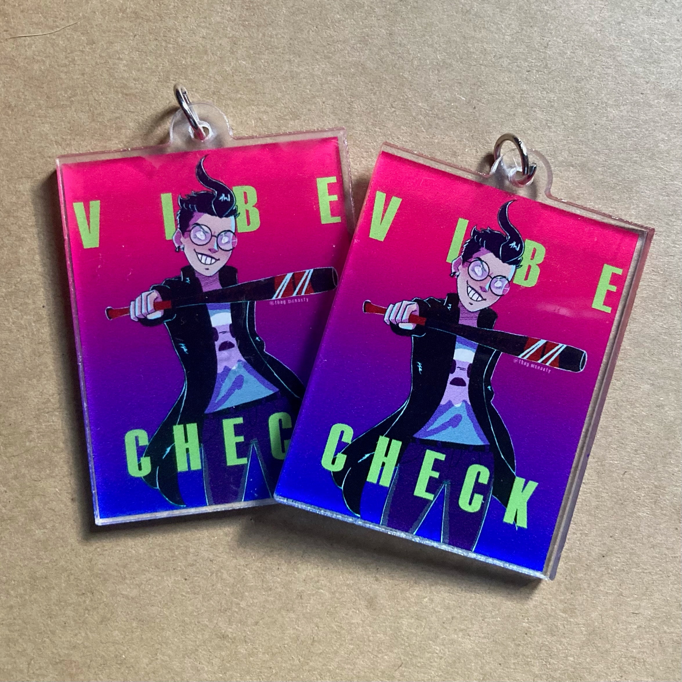 VIBE CHECK Dib Membrane 1.58 X 2 Inch Invader Zim Fanart Acrylic Charm ...