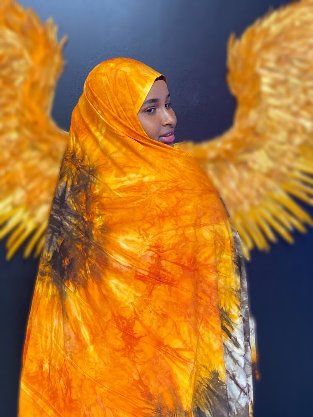 Tie-dye Maxi Dress and Scarf/karis Set - Etsy