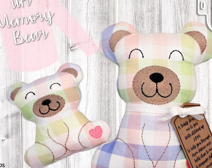 4x4, 5x7 ITH Stuffed Memorial Teddy Bear Machine Embroidery Designs ...