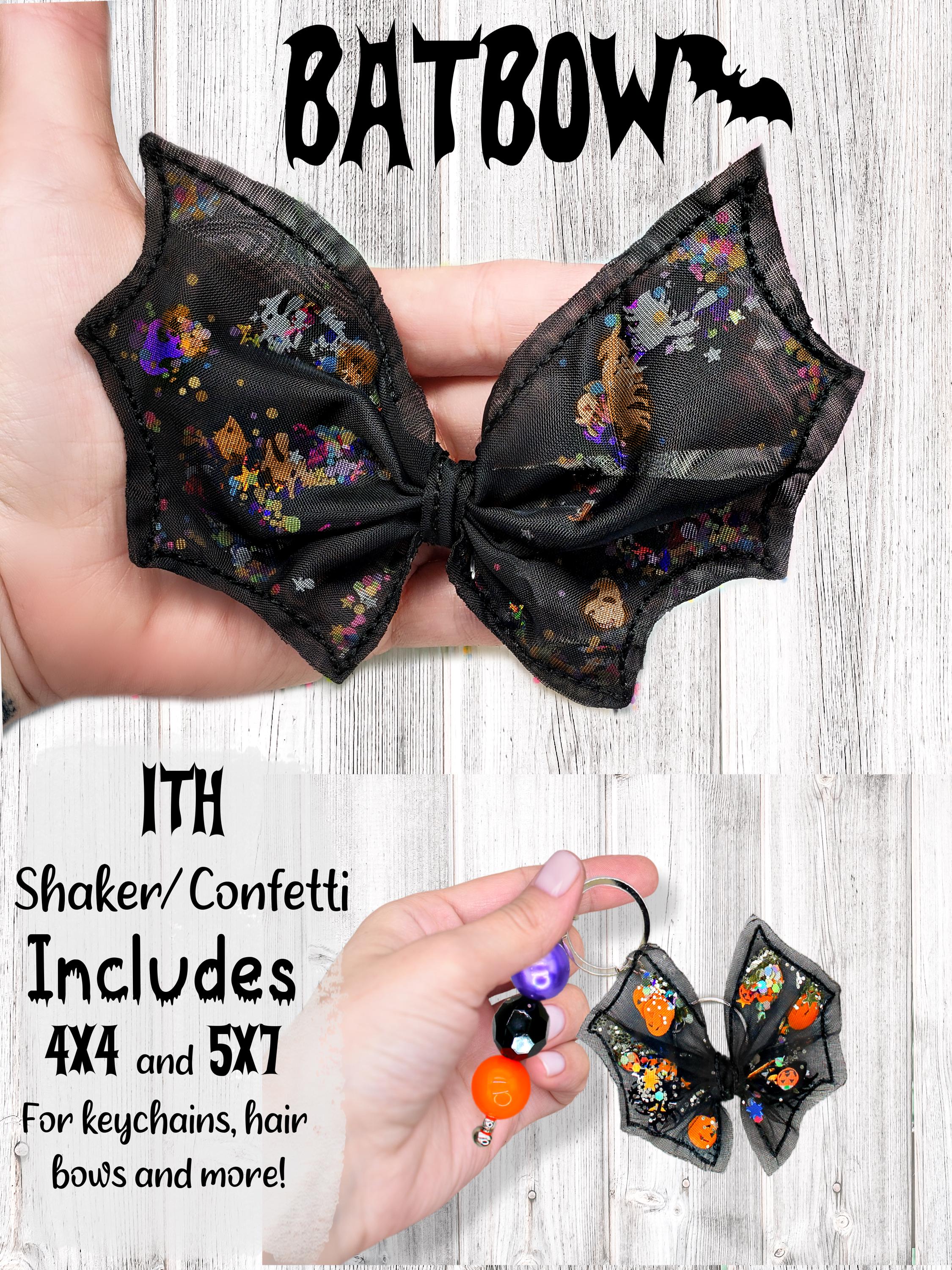 4x4 and 5x7 in the Hoop Fillable Confetti, Shaker Bat Bow Design File ...