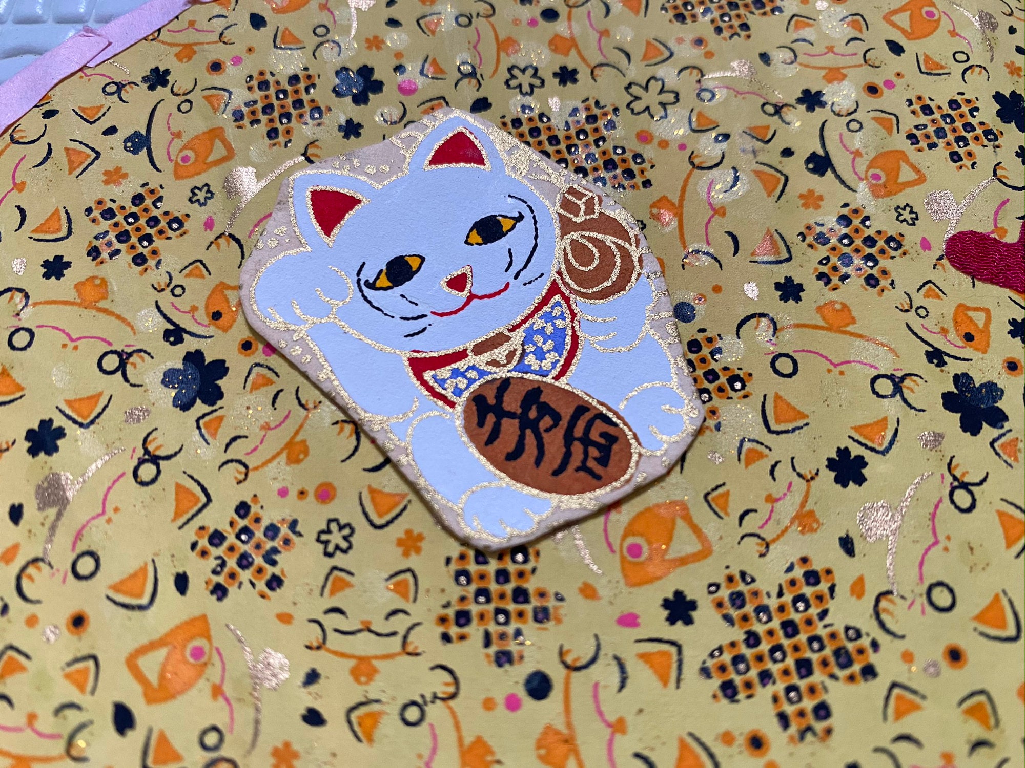 Paper Fanjapanese Cat Fan2 Animal Fansmanekineko Fanwashi - Etsy
