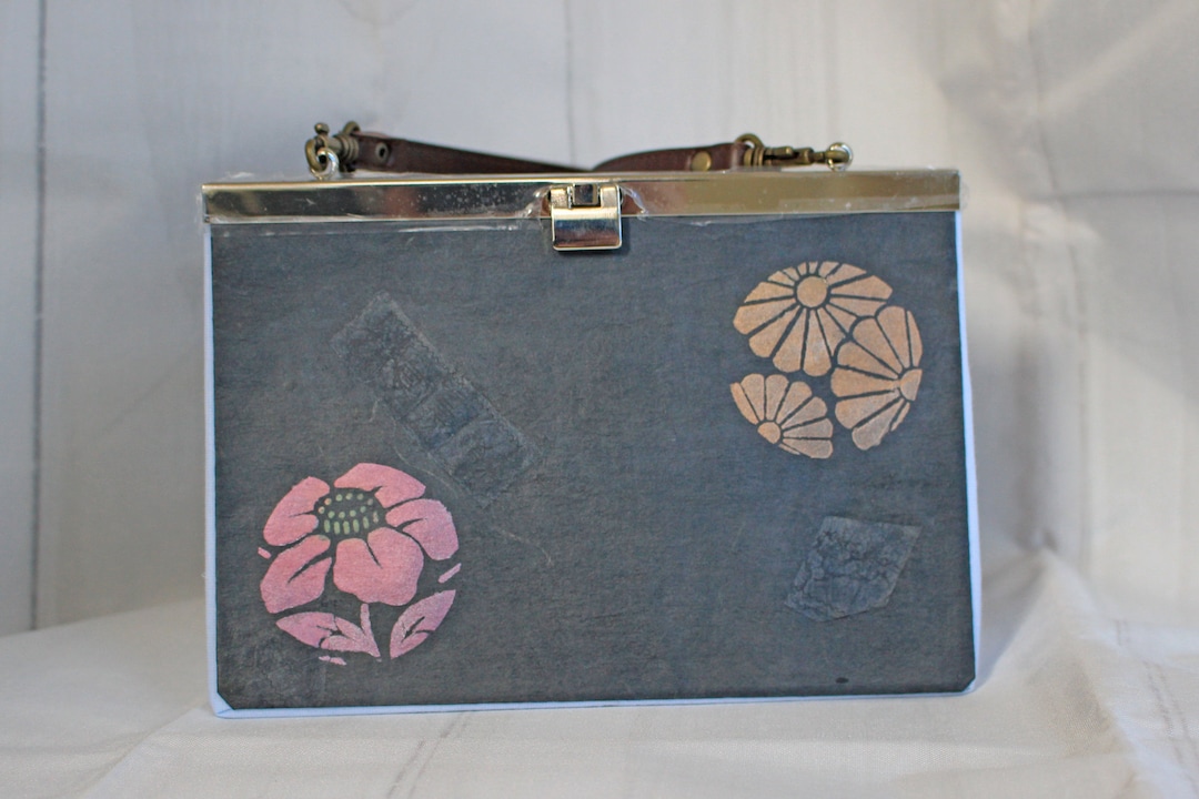Four Flowers Hand Bag, Washi Paper Shoulder Bag, Japanese Cloth, Casual ...