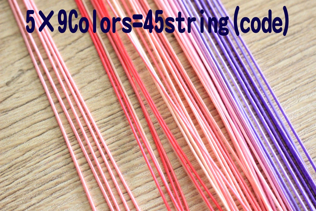Mizuhiki Pink+purple Colors, Paper Strings, Mizuhiki 9colors×5 ...