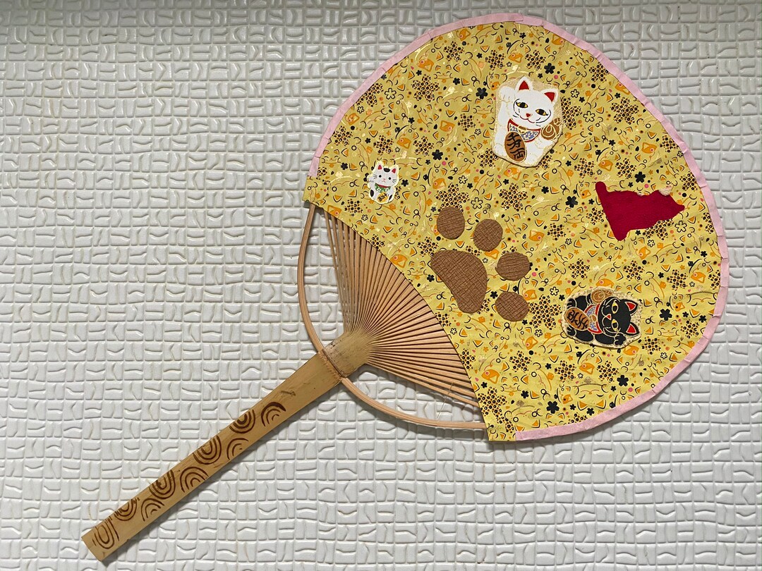 Paper Fan,japanese Cat Fan2, Animal Fans,manekineko Fan,washi Paper Fan ...