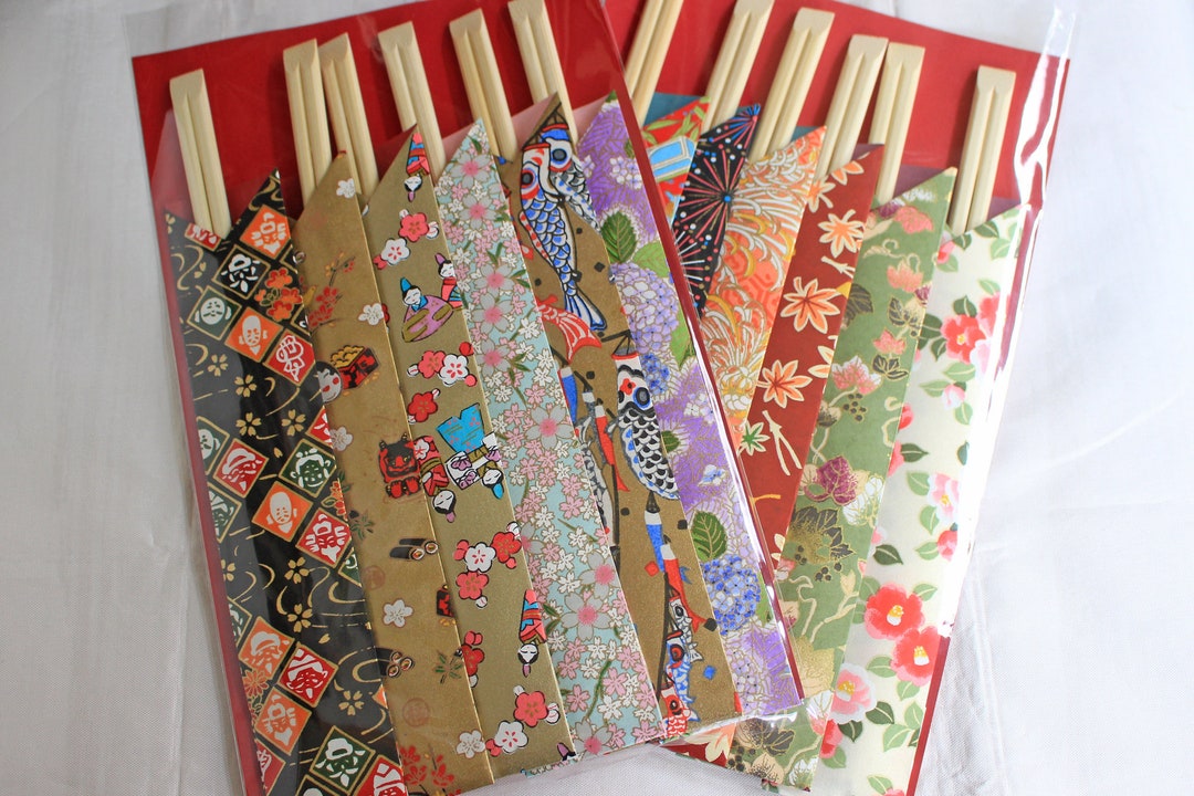 Chopstick case-10,Chopstick sleeves, Pack of 62set fancy paper sleeves ...