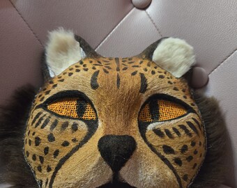 Therian Felted Cheetah Cat Mask - Etsy