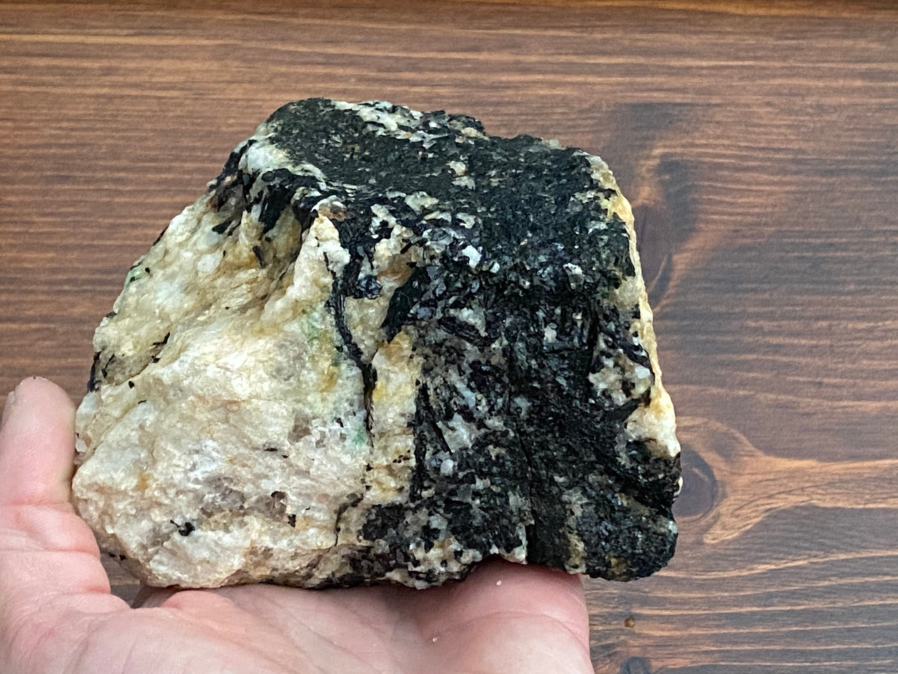 Large black tourmaline in pegmatite matrix | Etsy