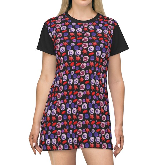 Cute Science T-Shirt Dress Blood Cell Pattern Biology Dress | Etsy