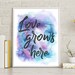 Love Grows Here Inspirational Wall Art Inspirational - Etsy