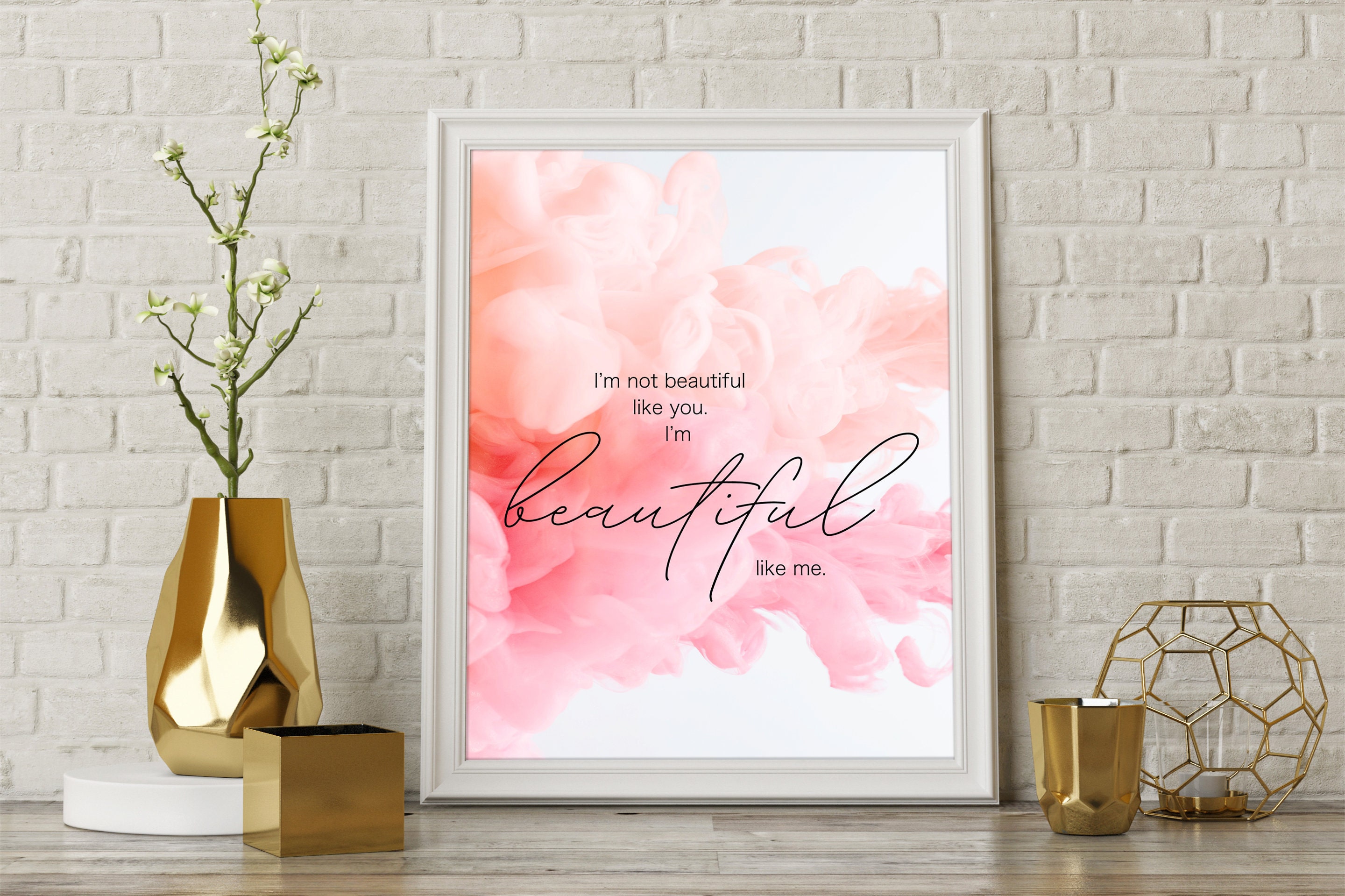 Beautiful Like Me Inspirational Wall Art Empowerment Motivational Wall ...