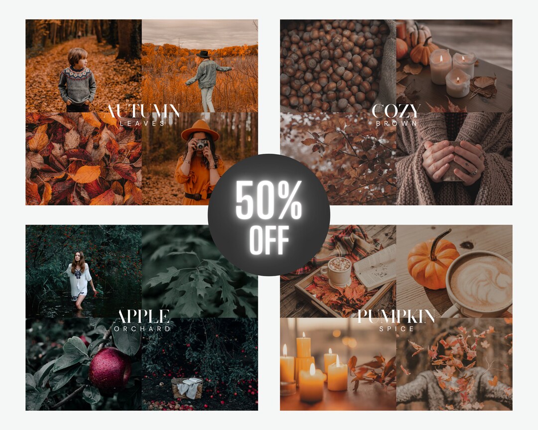 FALL PRESET BUNDLE, 40 Mobile & Desktop Lightroom Presets, Autumn ...