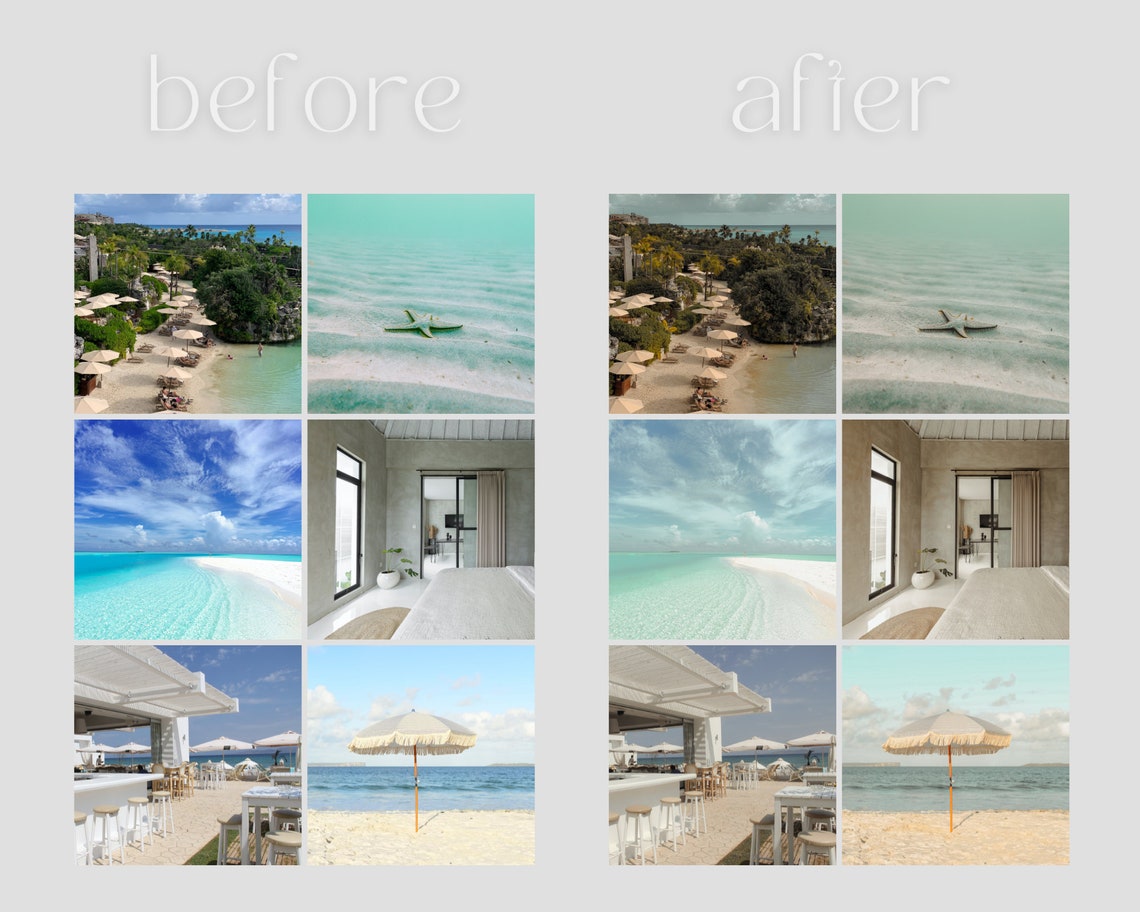 OCEAN PRESET BUNDLE, 40 Mobile & Desktop Lightroom Presets, Travel ...