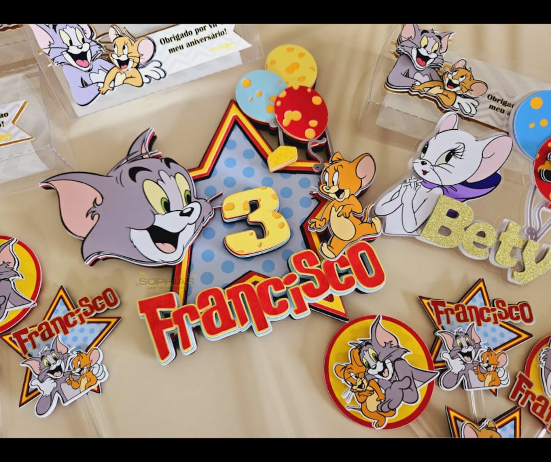 Tom and Jerry, Tom and Jerry Cake Topper, Tom & Jerry Birthday ...