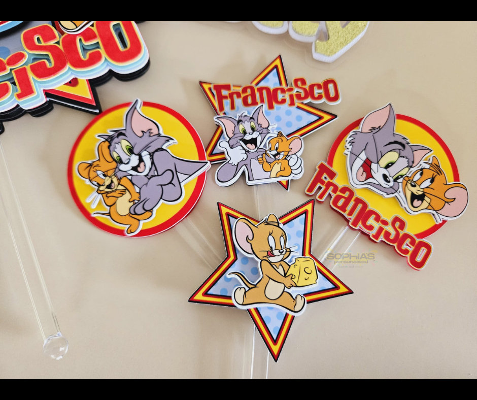 Tom y Jerry, Tom y Jerry Cake Topper, Decoraciones de cumpleaños de Tom ...