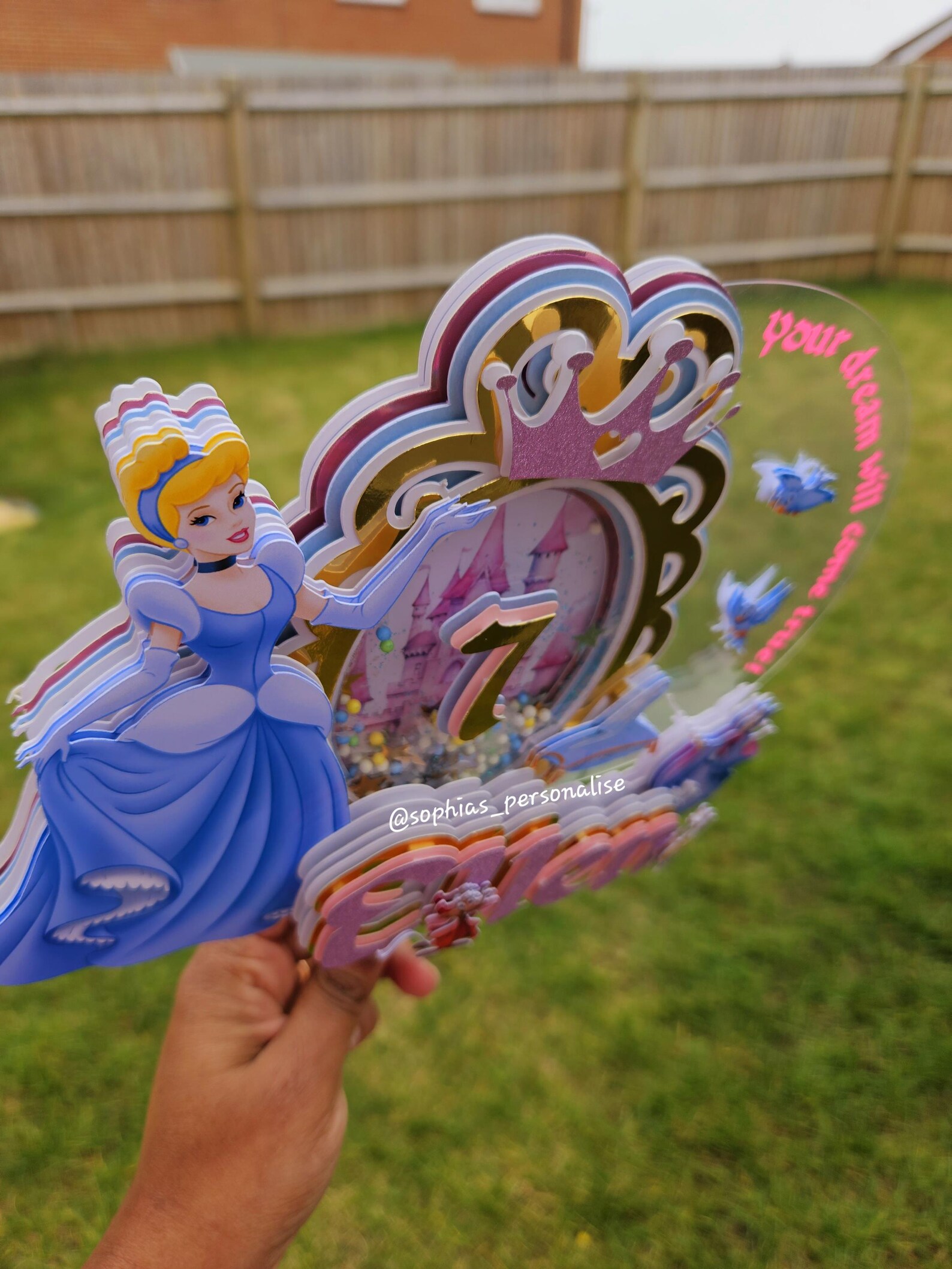 Cinderella Cake Topper With Shaker: Princess Birthday Party Decor - Etsy