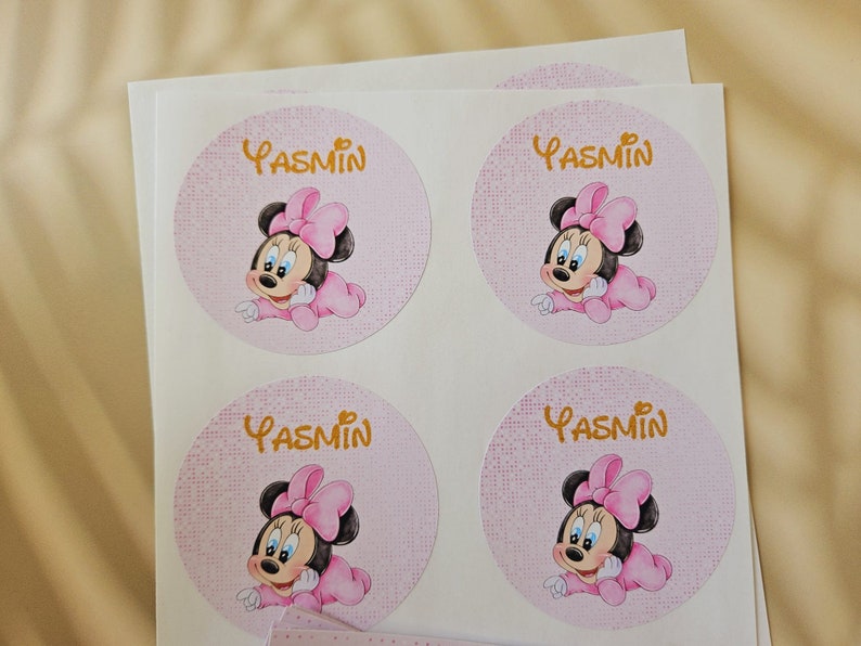 Personalized Baby Minnie Mouse Water Bottle Labels - Etsy
