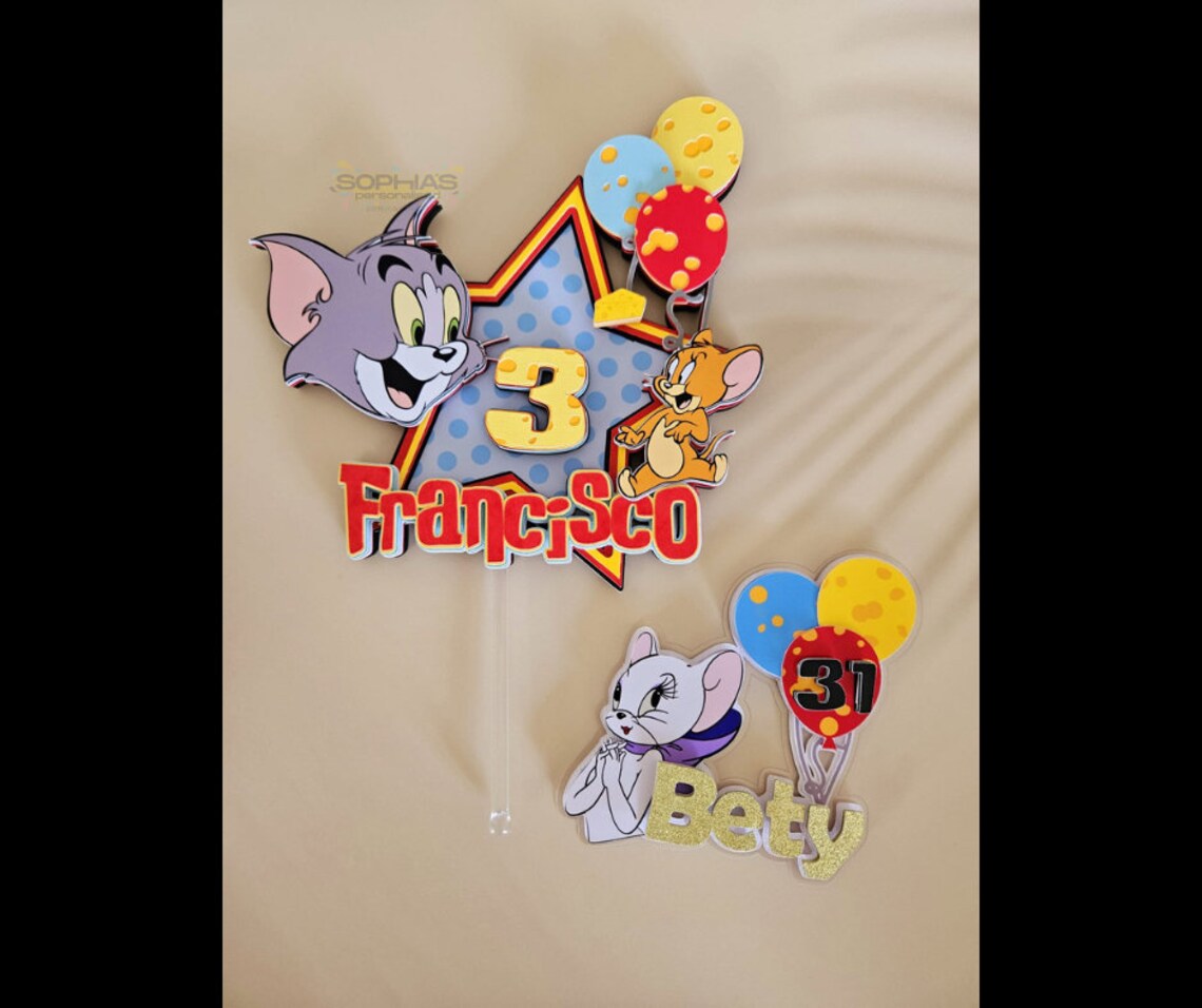Tom and Jerry, Tom and Jerry Cake Topper, Tom & Jerry Birthday ...