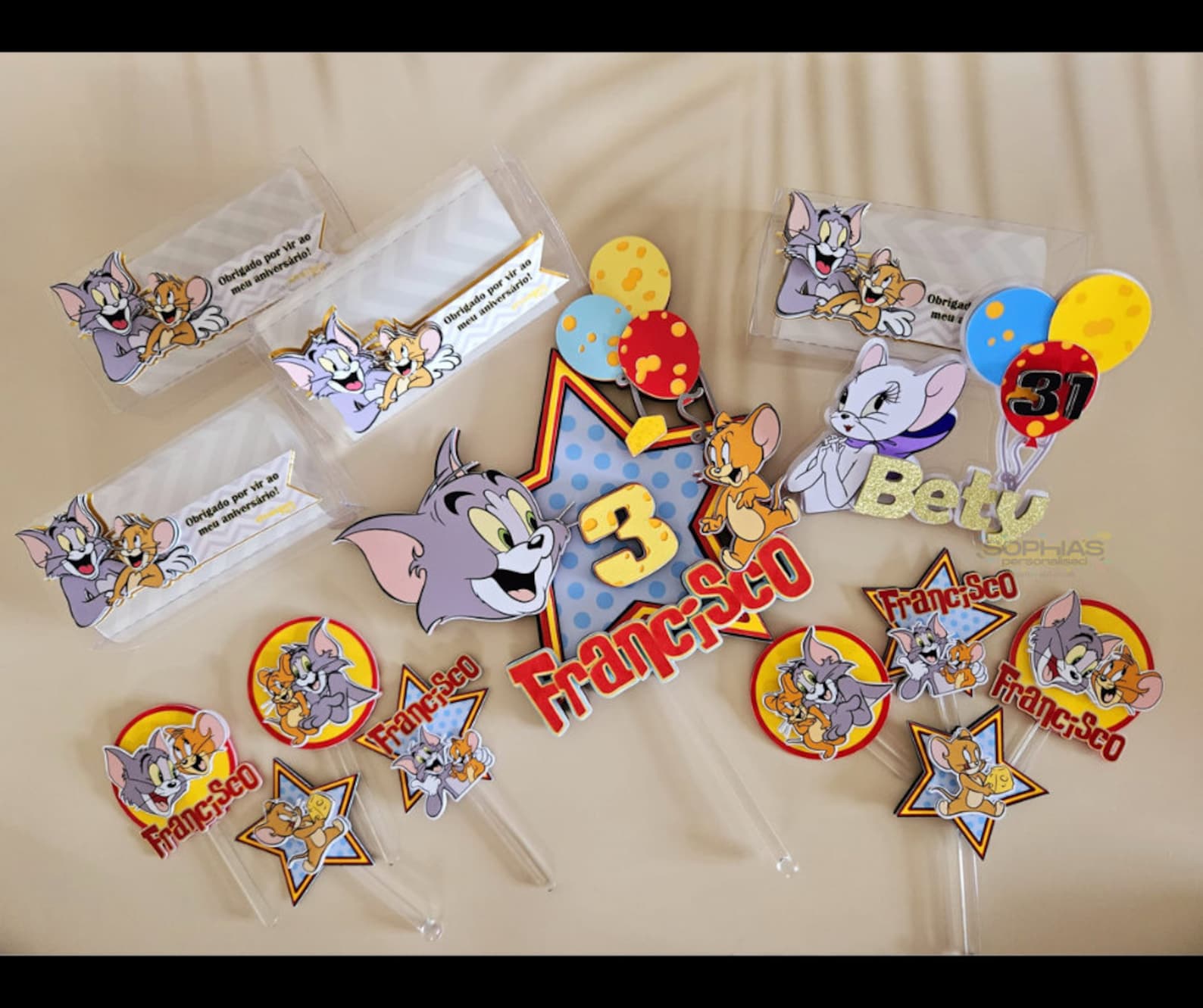 Tom and Jerry, Tom and Jerry Cake Topper, Tom & Jerry Birthday ...