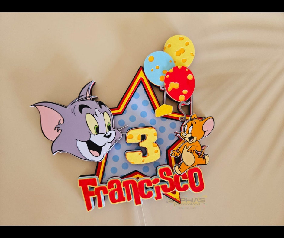 Tom y Jerry, Tom y Jerry Cake Topper, Decoraciones de cumpleaños de Tom ...