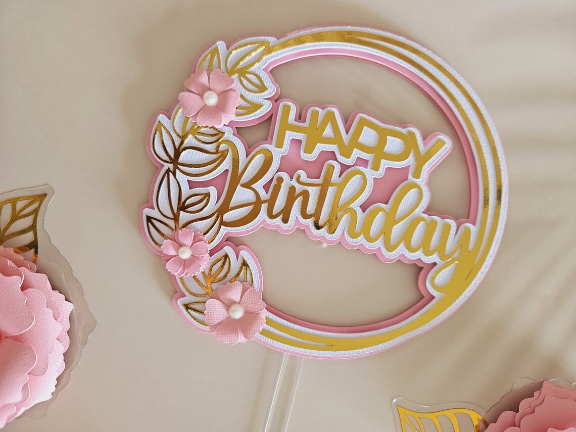 Happy Birthday Cake Topper - Etsy