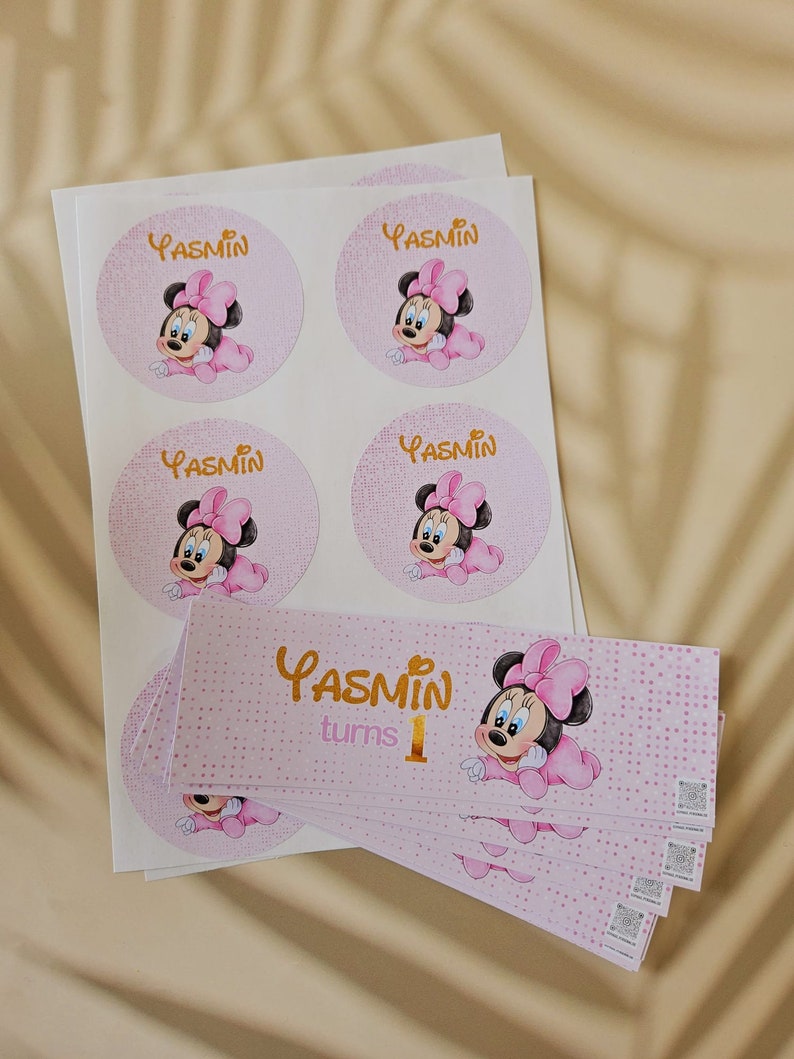 Personalized Baby Minnie Mouse Water Bottle Labels - Etsy