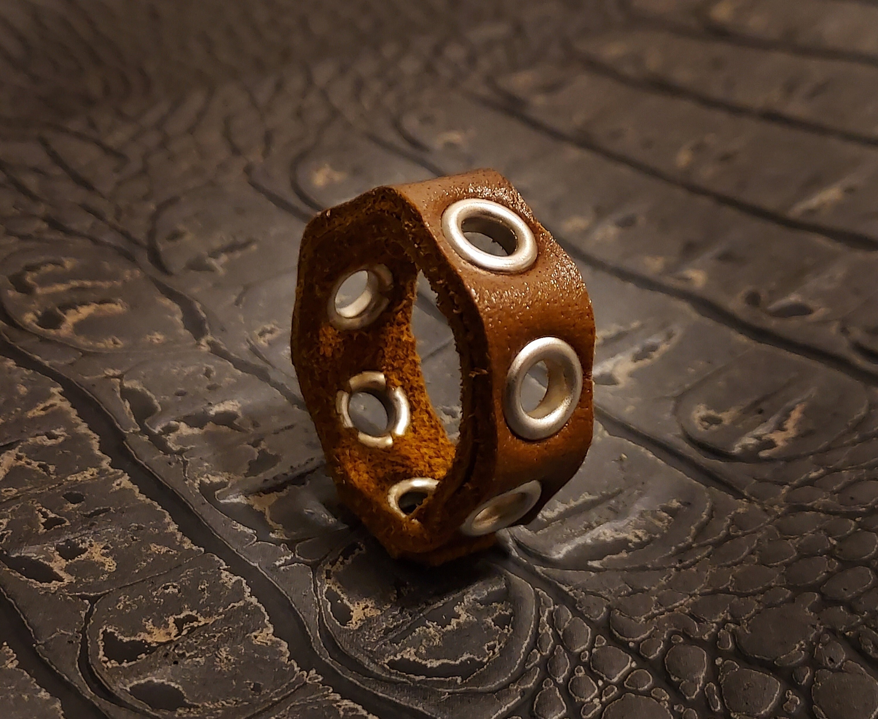 Leather Ring, Biker Styled Punk Rock Rings - Etsy