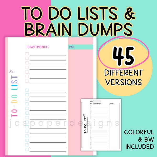 Brain Dump Template - Etsy