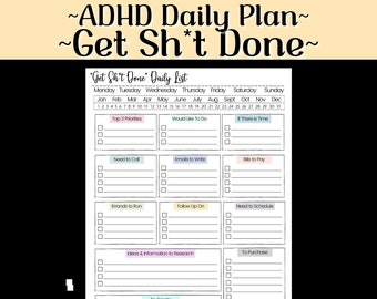 Adhd to Do List | Etsy
