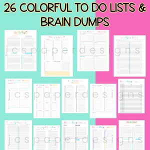 Printable ADHD to Do Lists & Brain Dump Bundle for Daily, Weekly ...