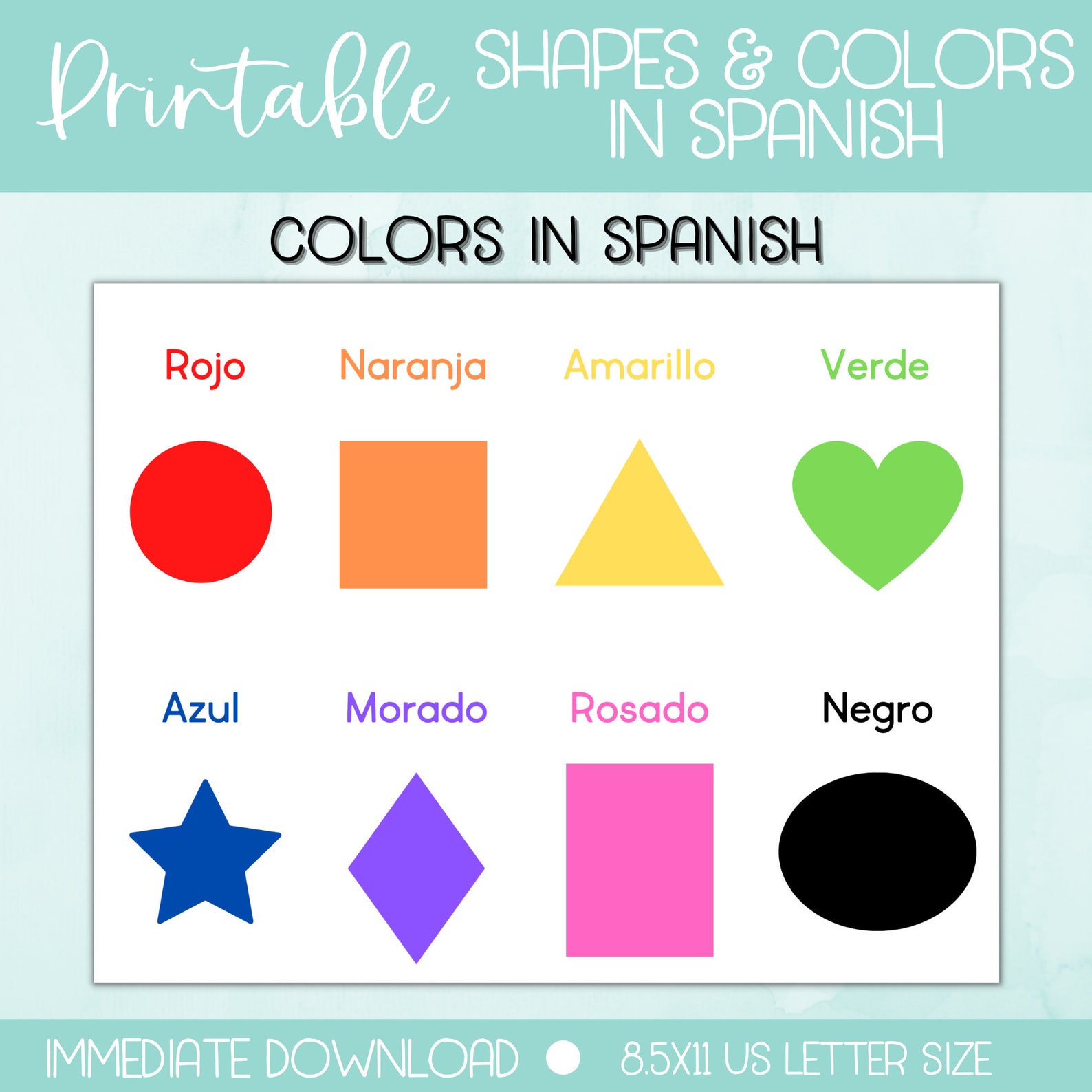 Educational Shapes in Spanish | Educational Colors in Spanish | Learn ...