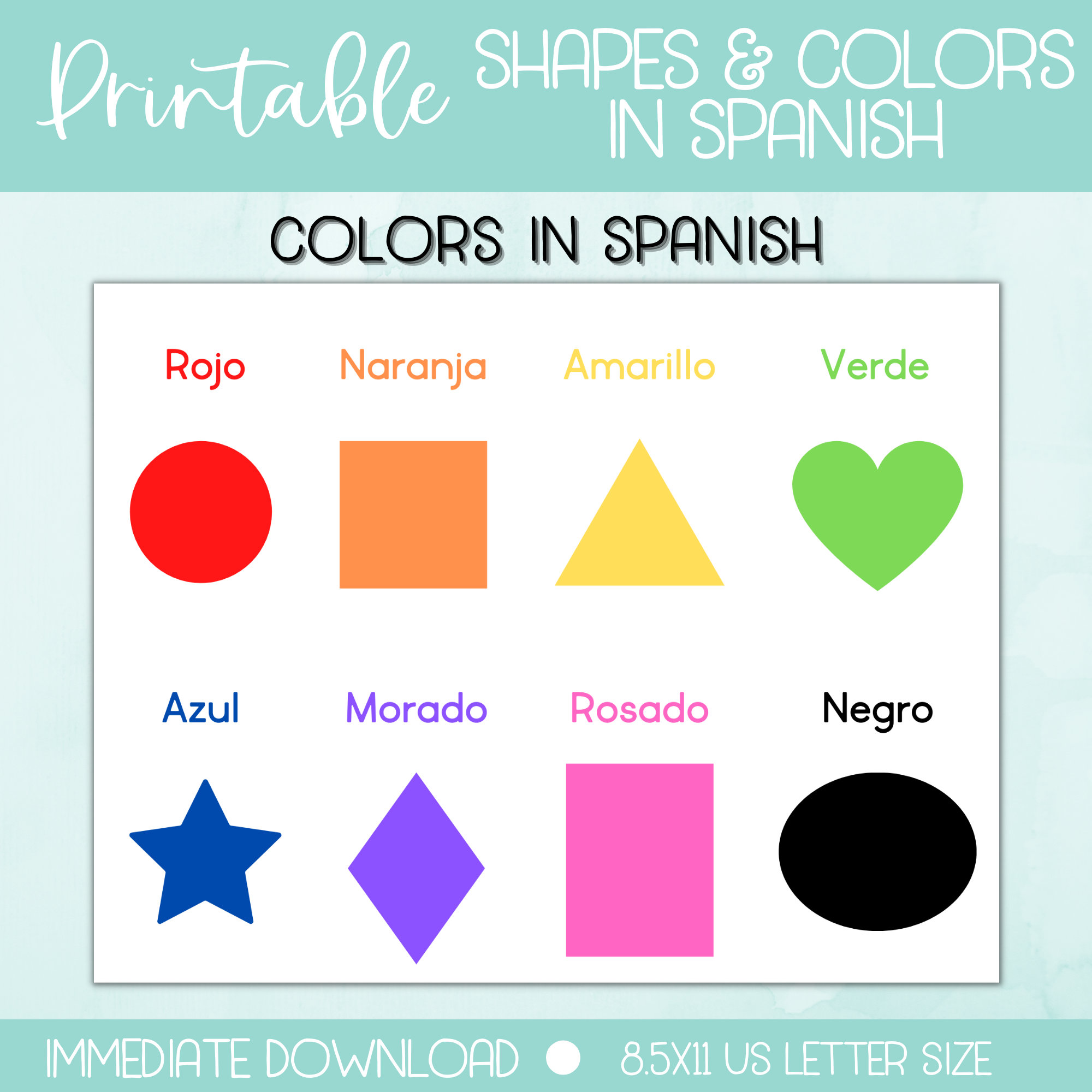Educational Shapes in Spanish | Educational Colors in Spanish | Learn ...