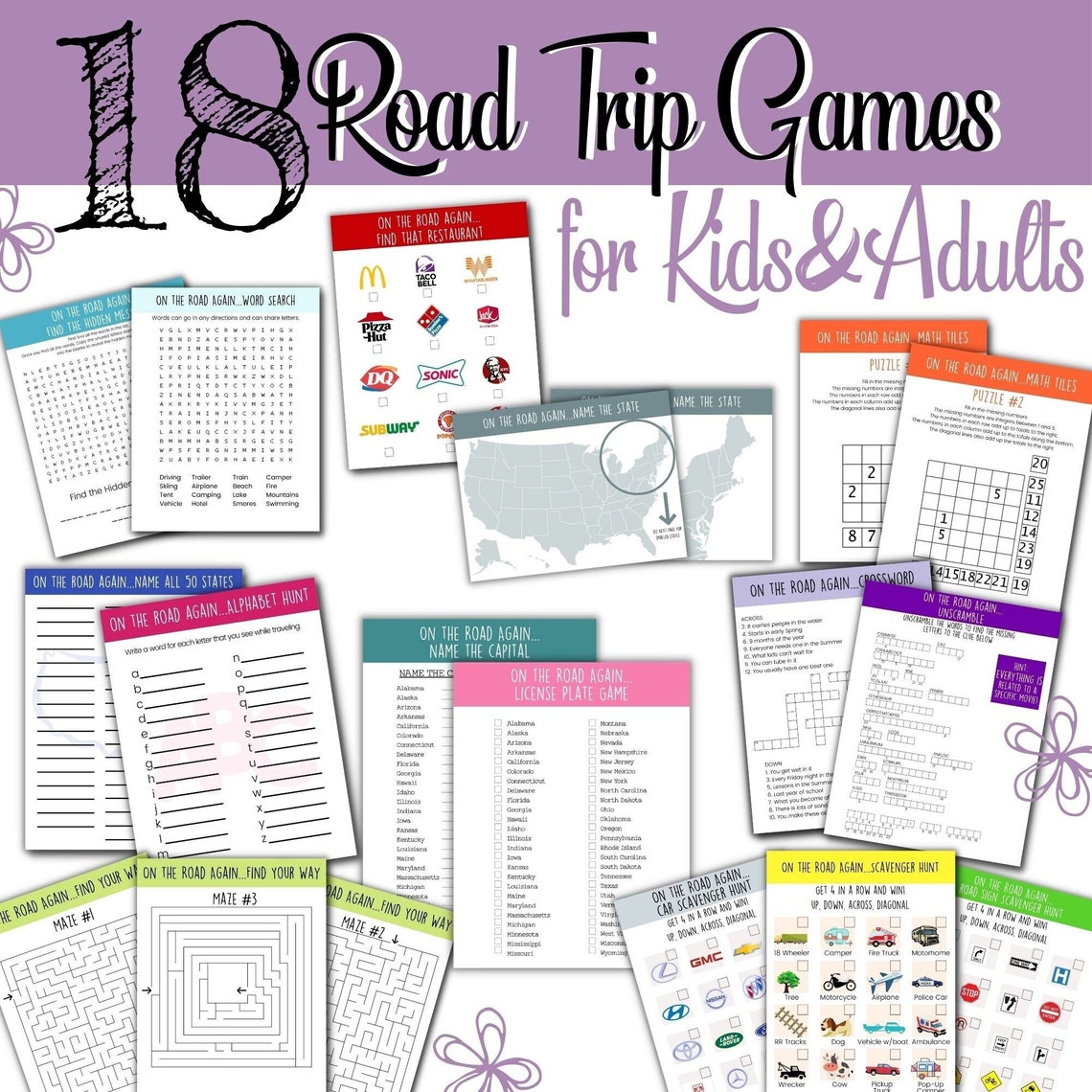 Road Trip Games for Kids | Road Trip Games for Adults | Road Trip ...