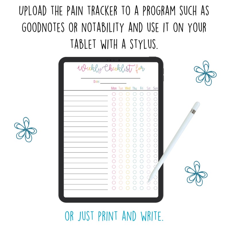 Weekly Checklist Printable: to Do List, Task Planner (digital Download ...