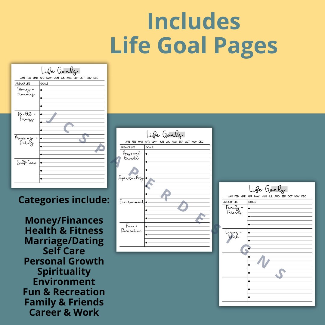 Wheel of Life Assessment Planner Printable, Level 10, Self Improvement ...