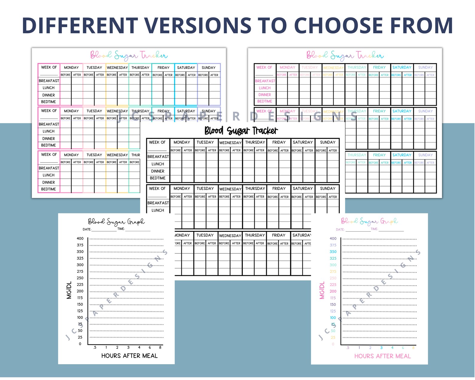 Blood Sugar Tracker, Glucose Tracker, Diabetes Log, Weekly Sugar ...