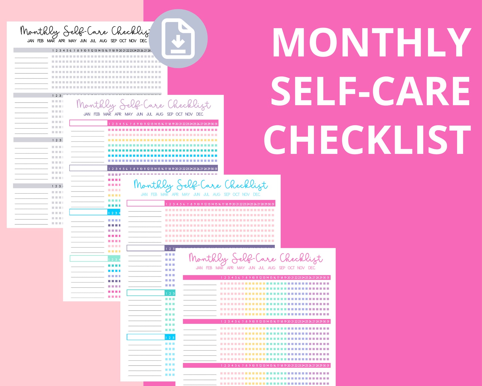 Monthly Self-care Checklist Bundle: Wellness Journal Printable (PDF) - Etsy