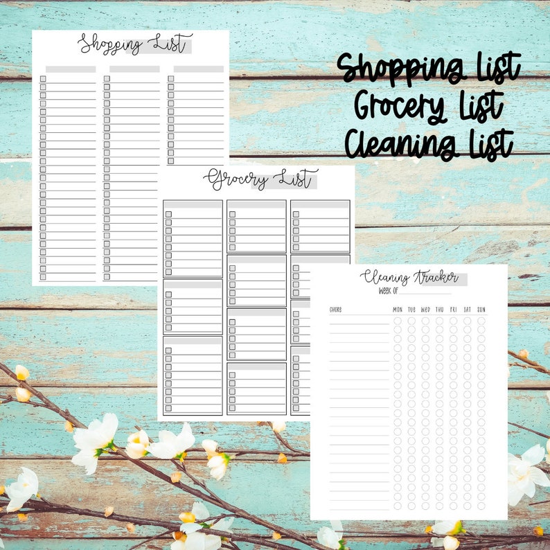 To Do Lists Productivity Lists Grocery List Meal Planner - Etsy