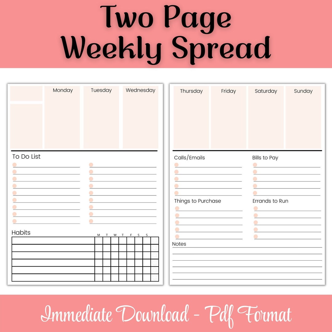 Weekly Planner Printable, Weekly Schedule, Office Planner, Work at Home ...