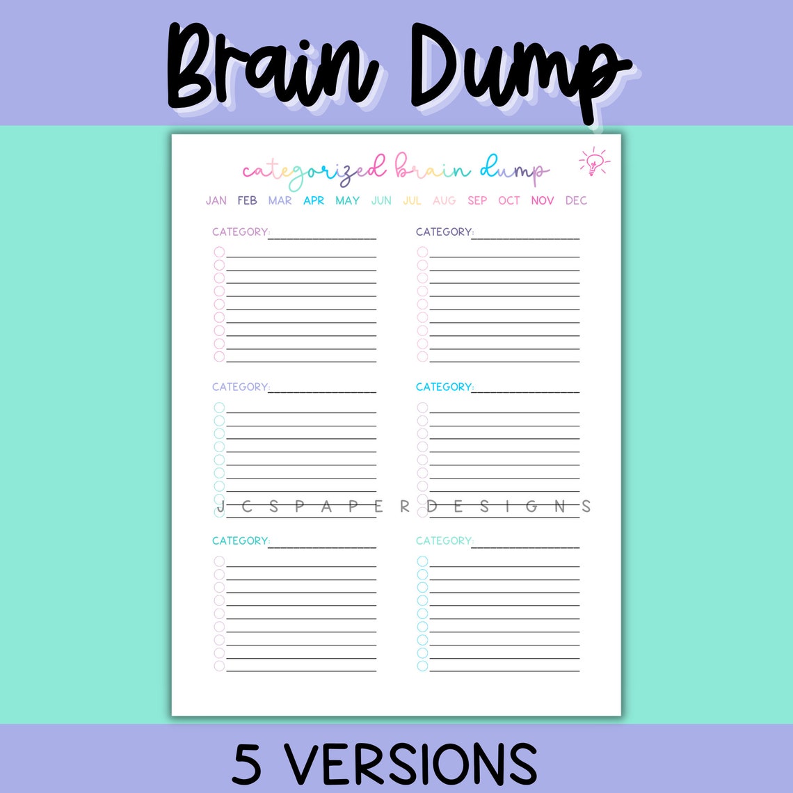Printable Brain Dump Bundle Task List Eisenhower Matrix - Etsy