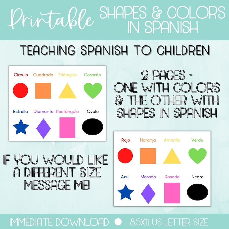 Educational Shapes in Spanish | Educational Colors in Spanish | Learn ...